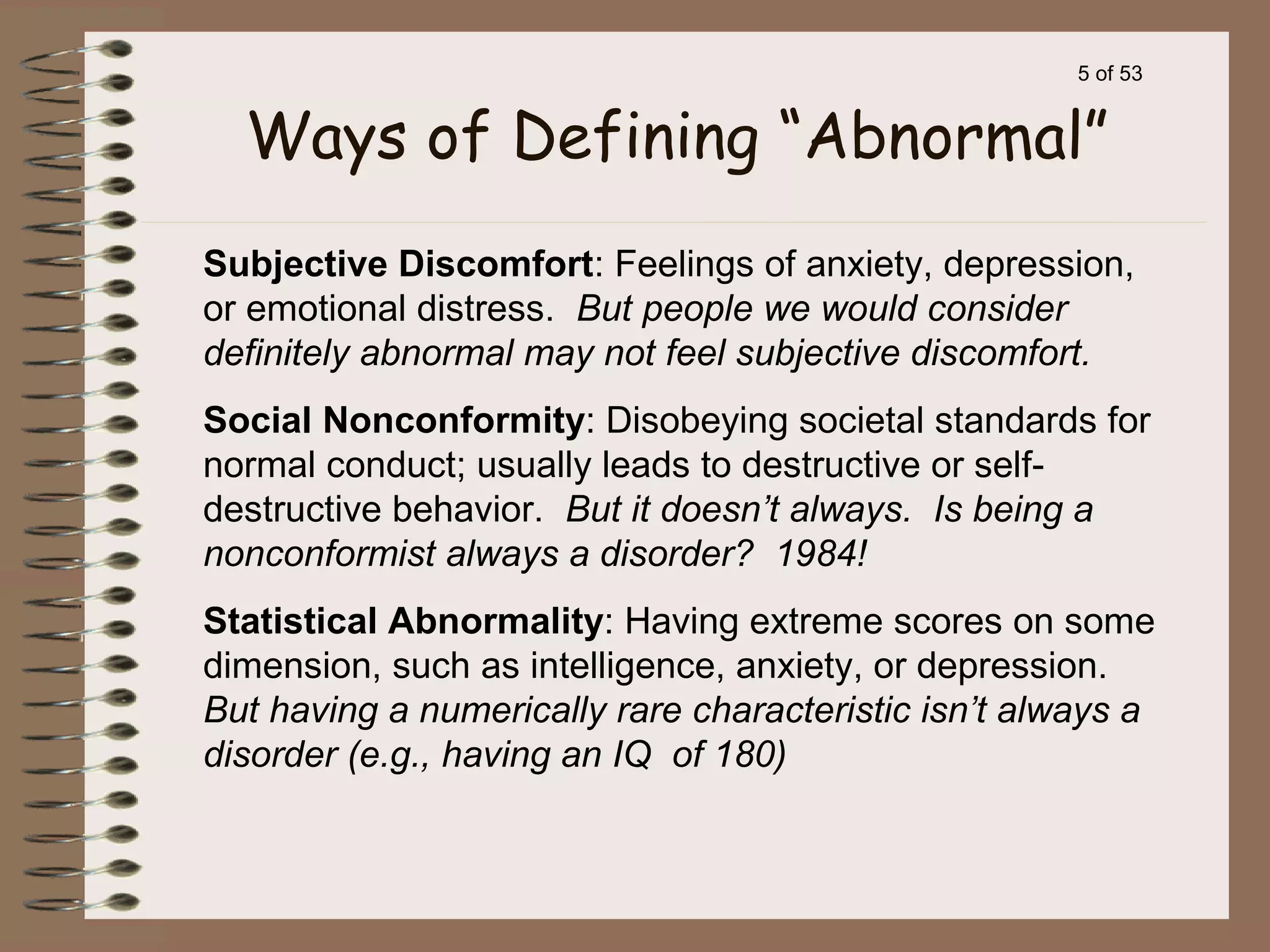 Introduction to abnormal psychology | PPT | Brain and Nervous System ...