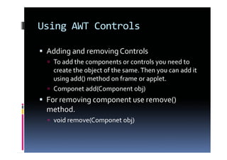 Introduction to abstract window toolkit & swing | PPT