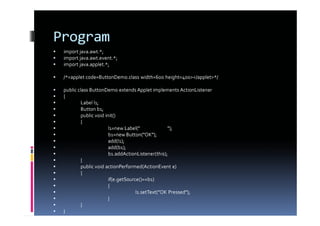 Introduction to abstract window toolkit & swing | PPT