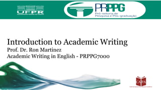 Introduction to Academic Writing and Publishing in English (2018) | PPT
