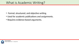 Introduction to Academic Writing class 0-1 | PPTX