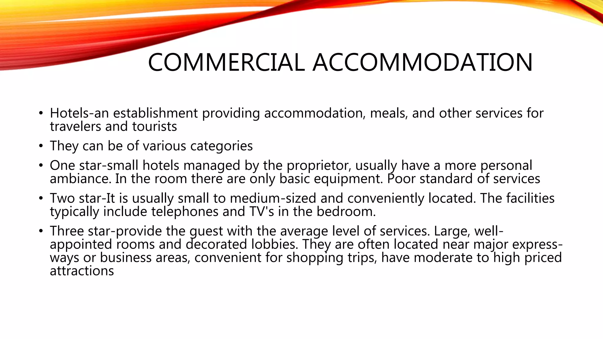 Introduction to accommodation sector | PPTX