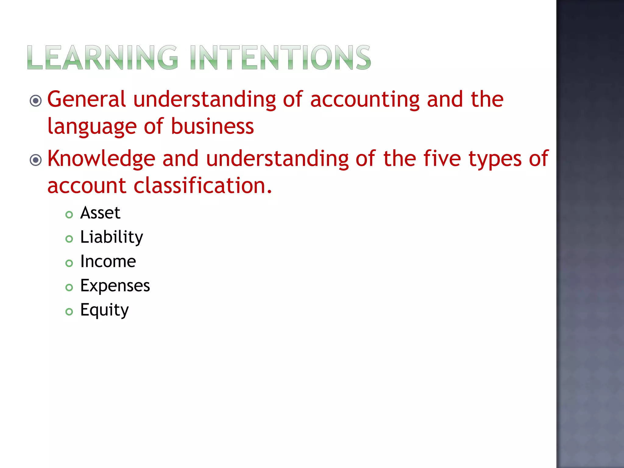 Introduction to accounting | PPTX