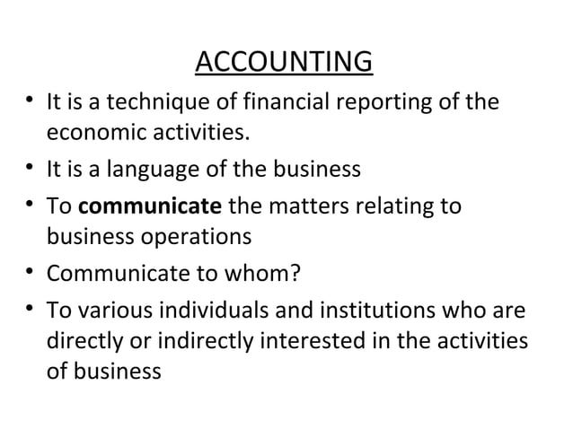 Introduction to accounting | PPT
