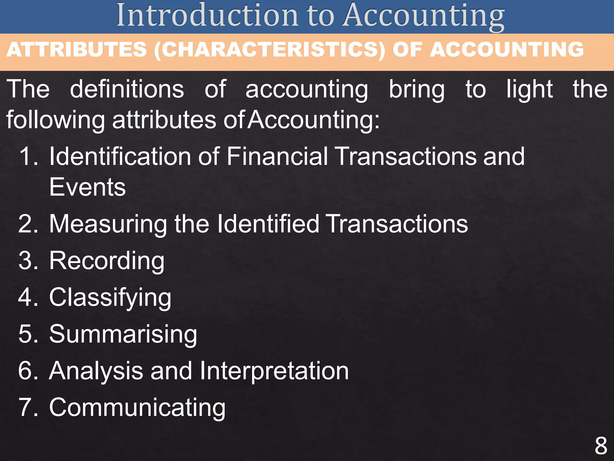 Introduction to Accounting- class 11 | PPTX
