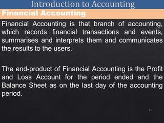 Introduction to Accounting- class 11 | PPTX