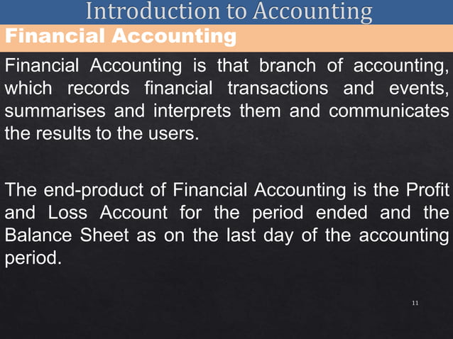 Introduction to Accounting- class 11 | PPTX