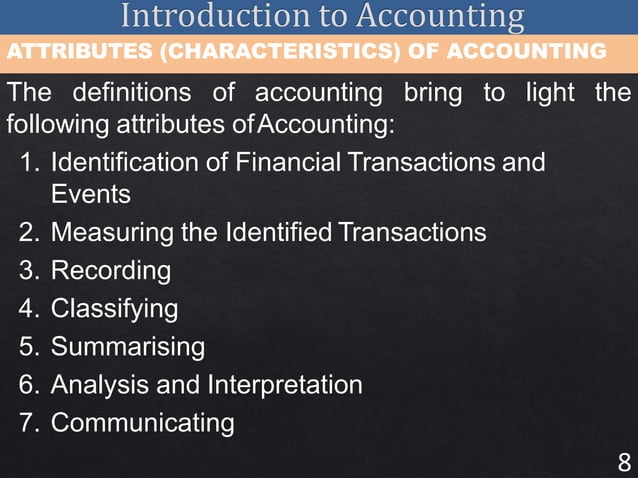 Introduction to Accounting- class 11 | PPTX