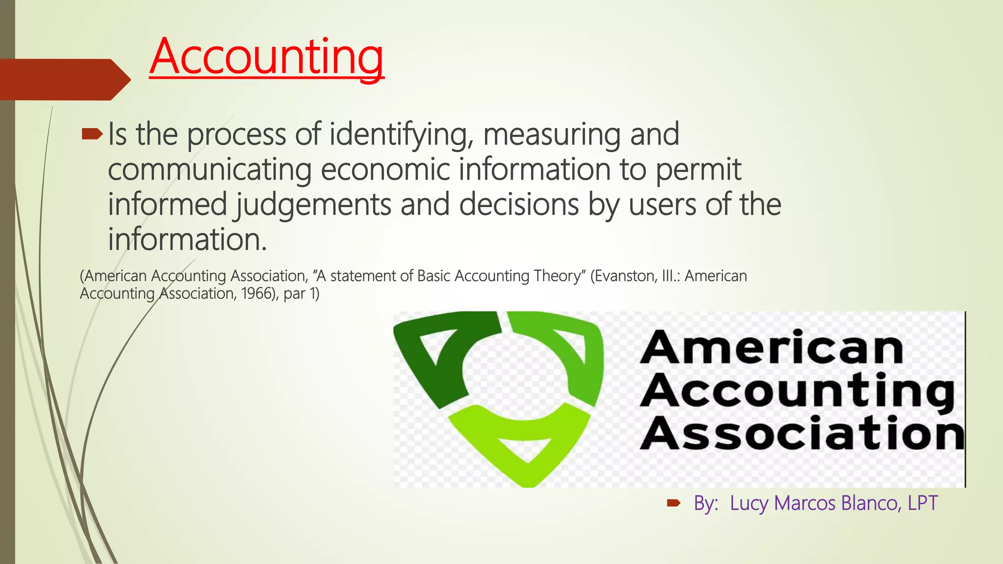 Introduction to accounting lecture for Senior High School Students | PPTX