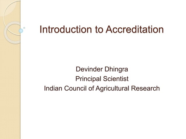 Introduction to accreditation | PPTX