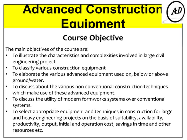 Introduction to Advanced Construction Equipments | PPTX | Civil ...