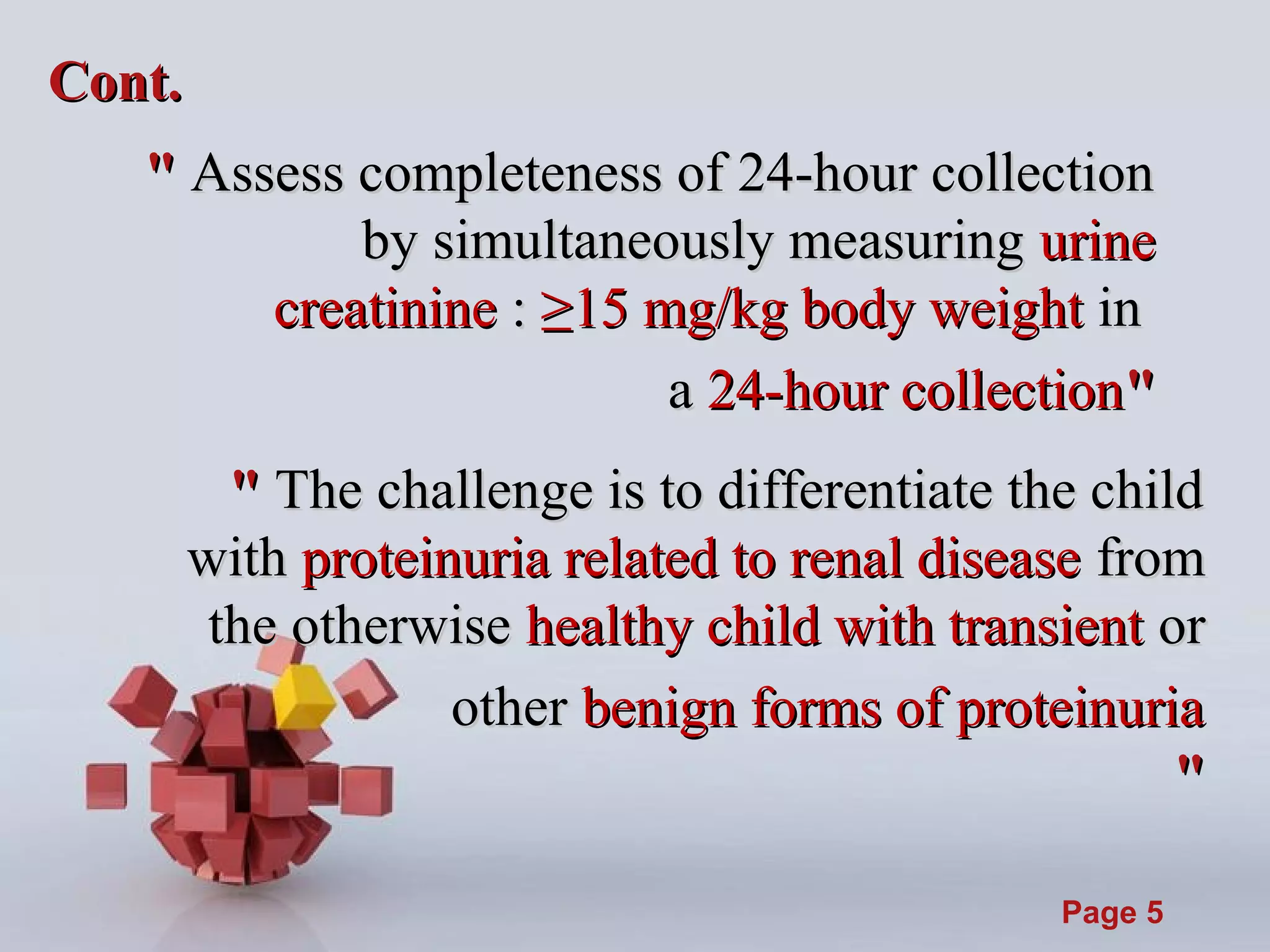 Introduction to a child with proteinuria | PPT