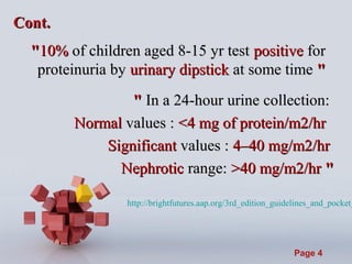 Introduction to a child with proteinuria | PPT