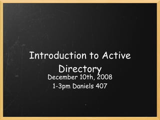 Introduction to active_directory | PPT