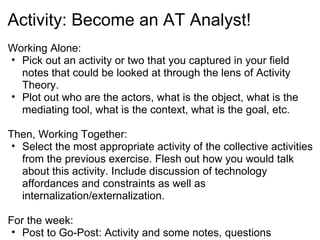 Introduction to Activity Theory in HCI | PPT