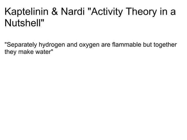 Introduction to Activity Theory in HCI | PPT