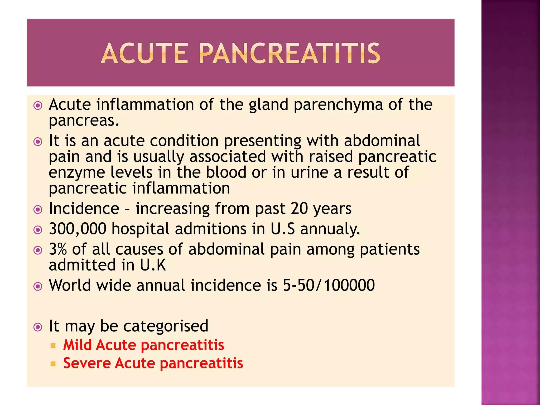 Introduction to acute pancreatitis | PPT