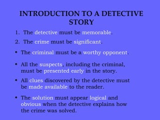 Elements of a Detective Story | PPT