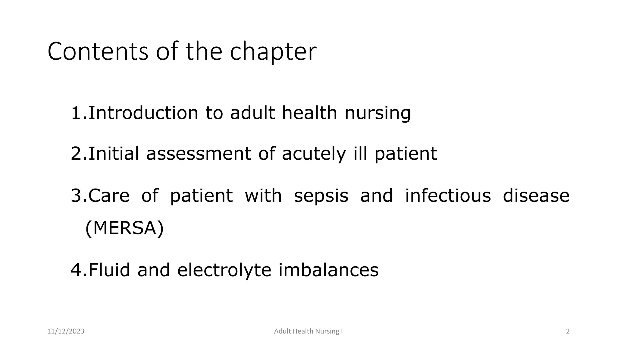 Introduction to Adult Health Nurse By Dr. Dereje pdf | PDF