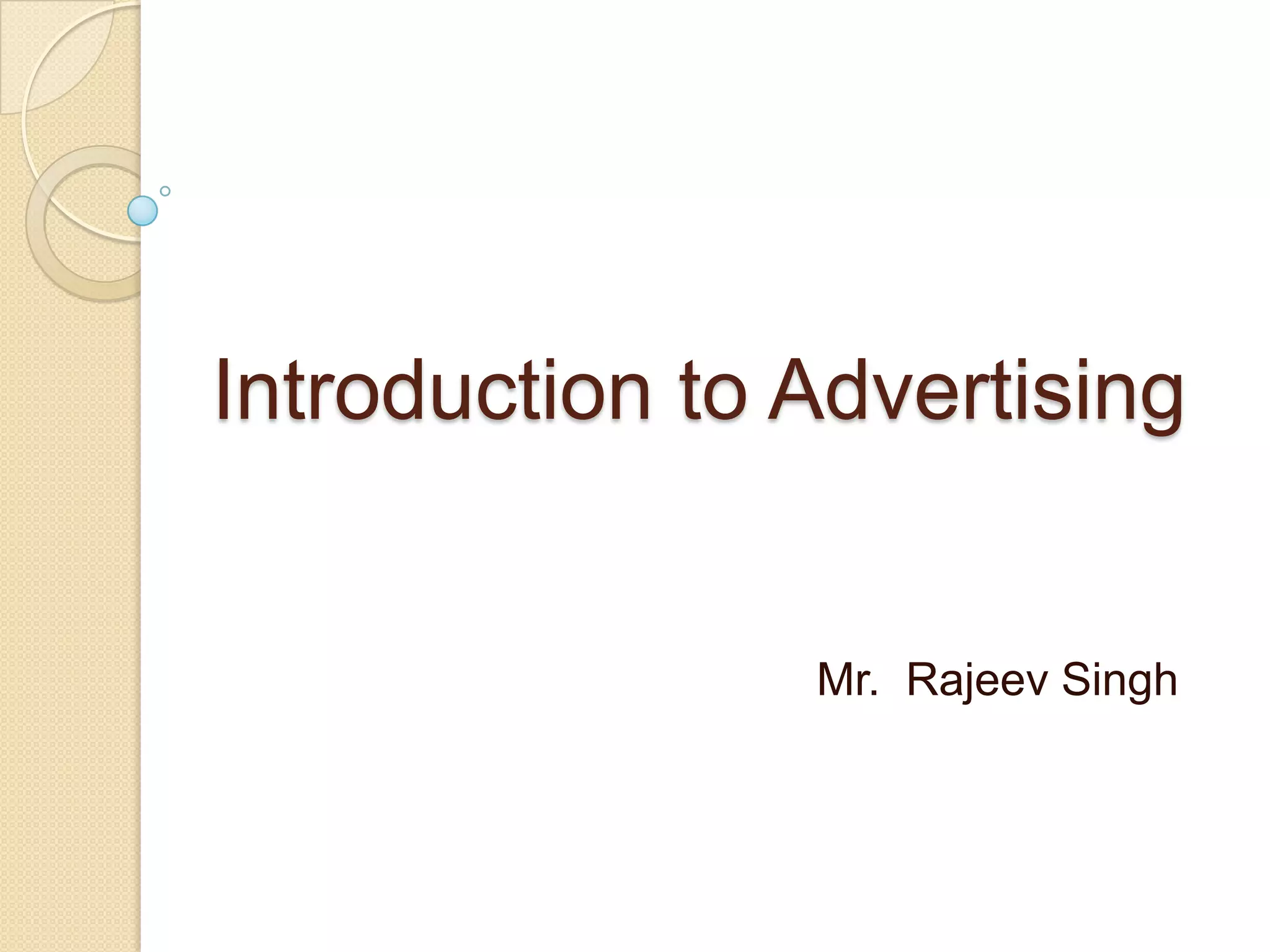 Introduction to advertising | PPTX