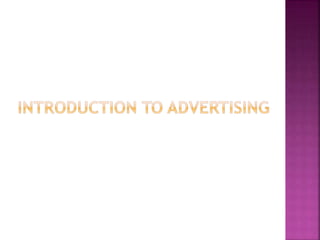 Introduction to Advertising powerpoint pptpptx | PPTX | Advertising ...