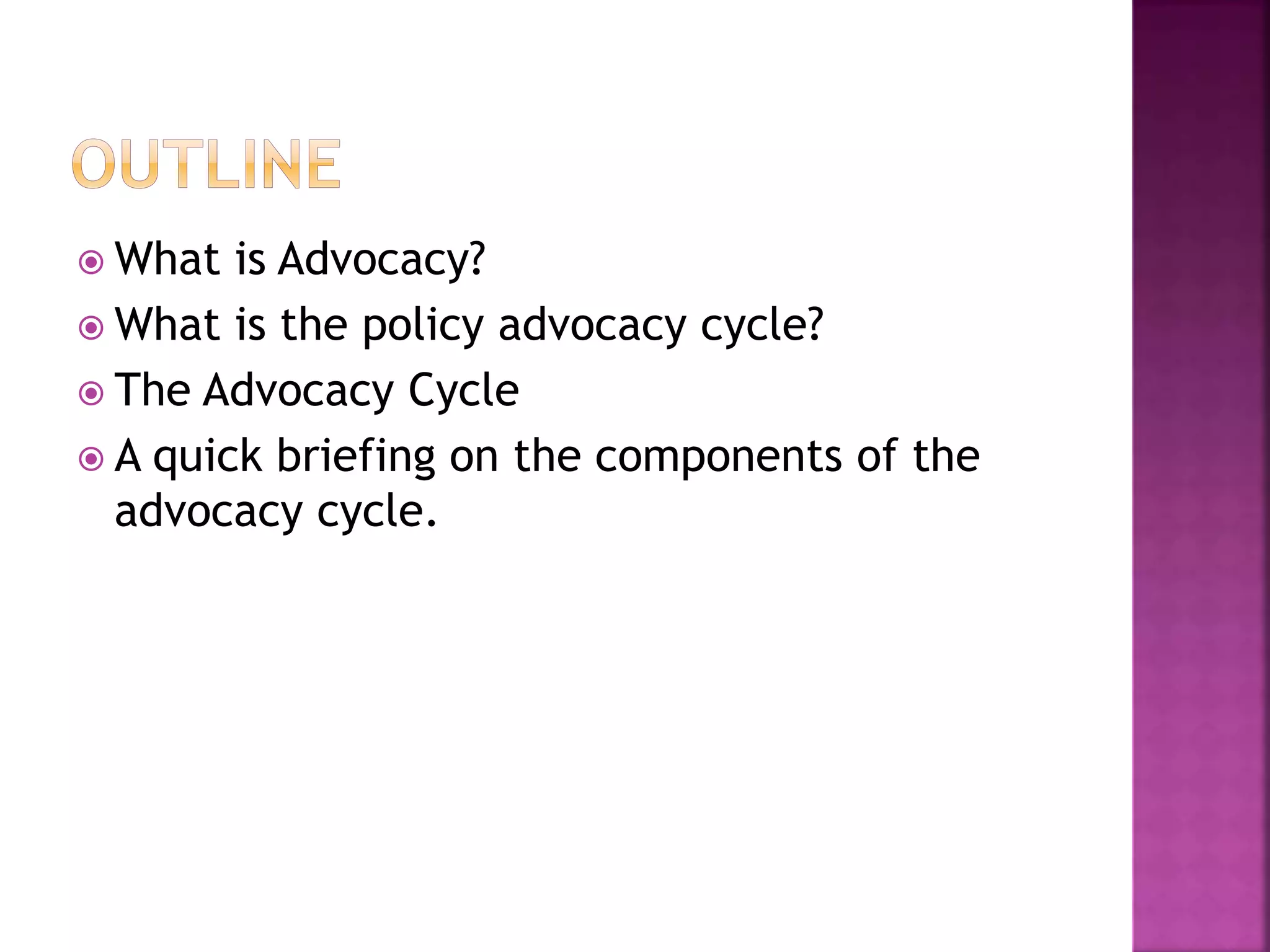 Introduction to advocacy cycle by gboneme sandra | PPTX | Business ...