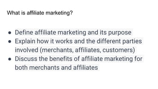 Introduction to Affiliate Marketing | PPT