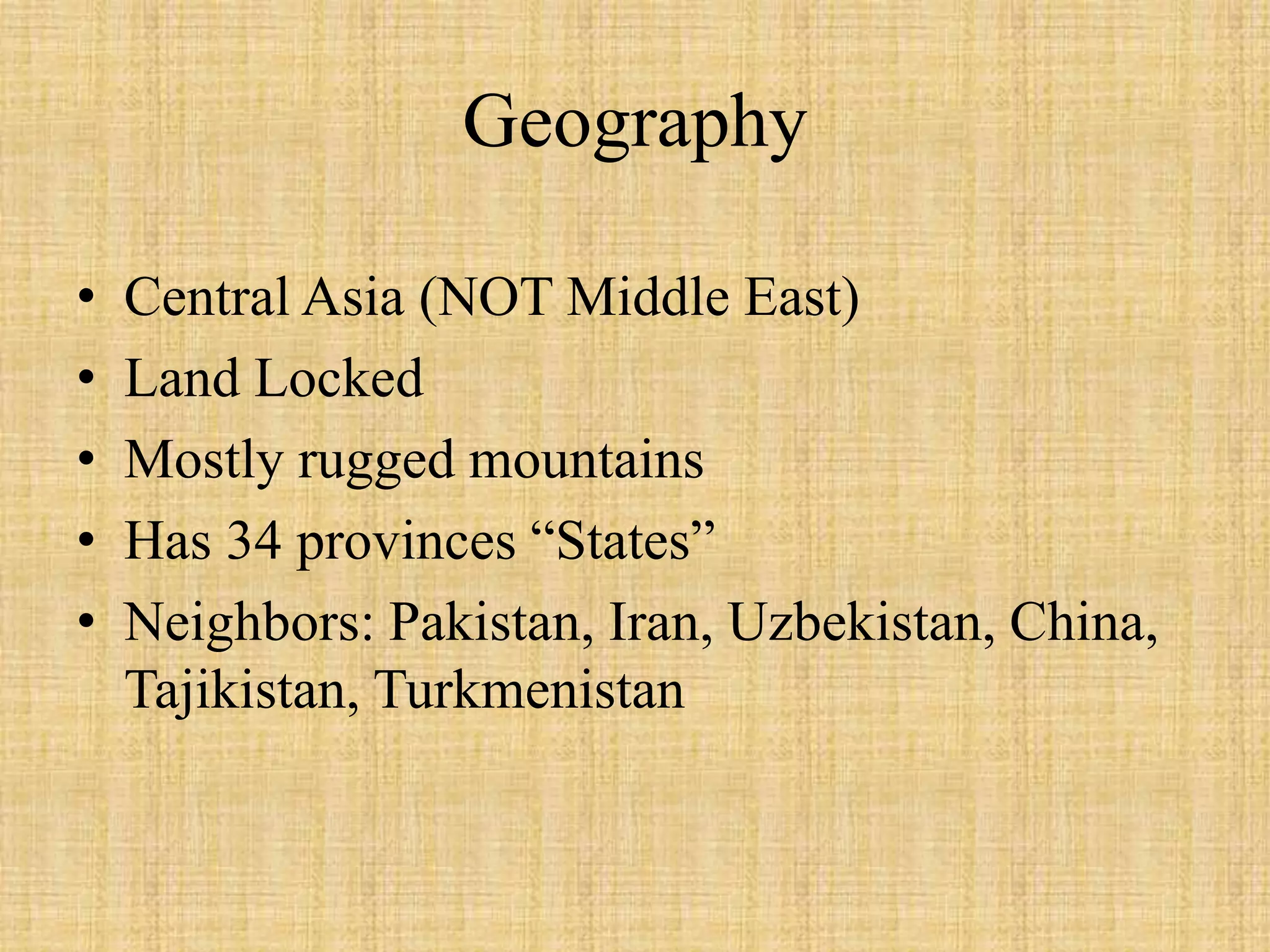 Introduction to afghanistan | PPTX