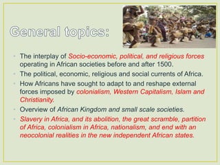 Introduction to african history, culture and society | PPTX