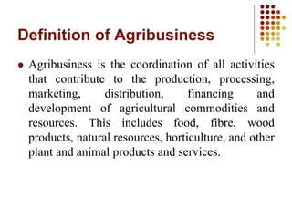 Introduction to agribusiness marketing