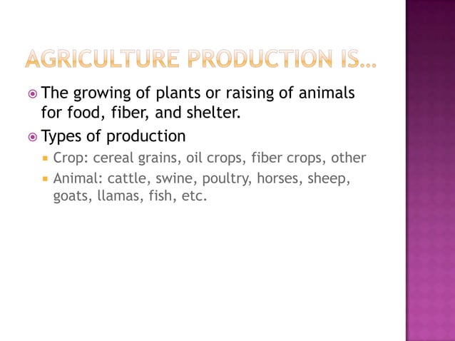 Introduction to agriculture handout | PPTX