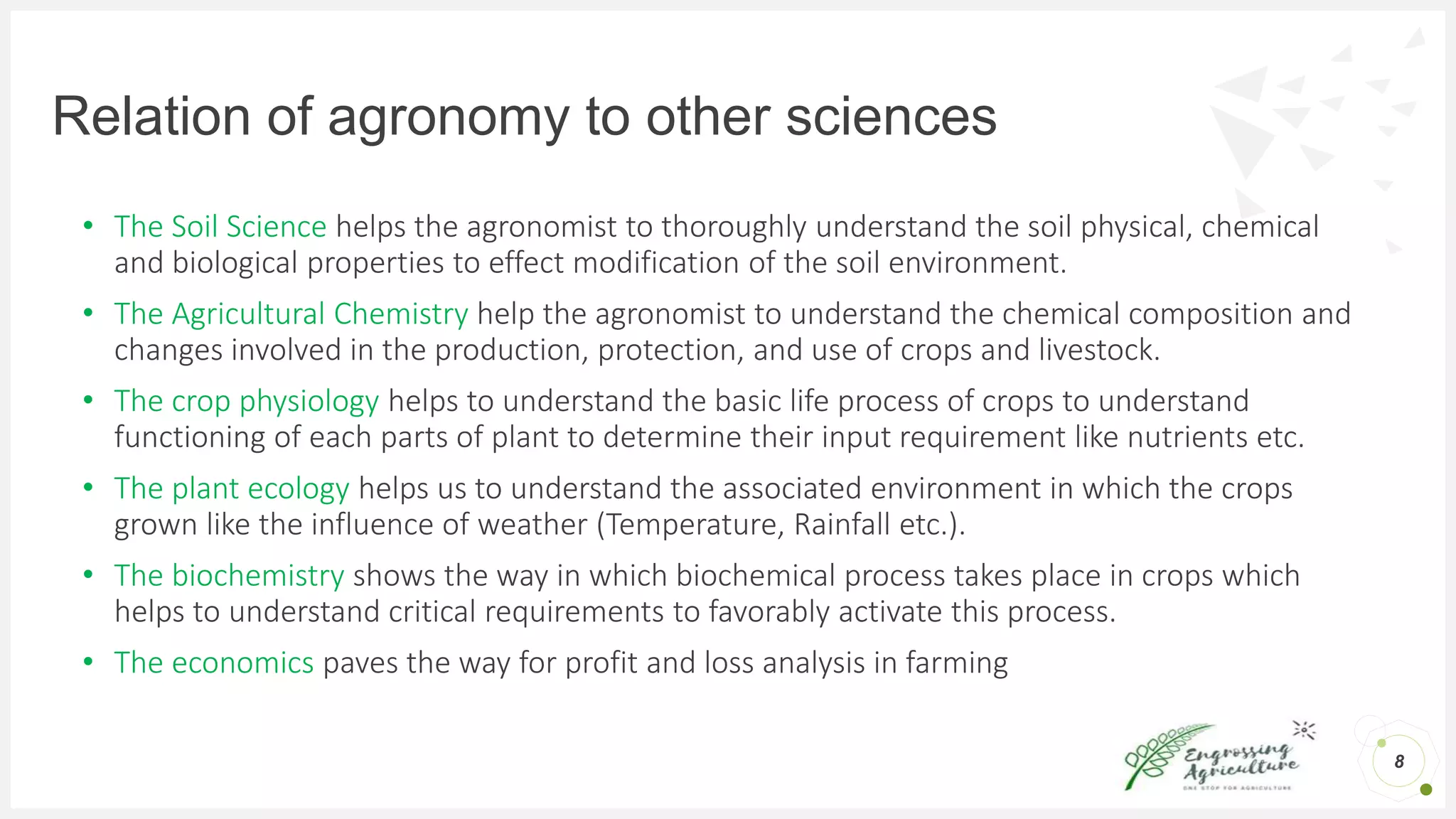 Introduction to agronomy | PPTX