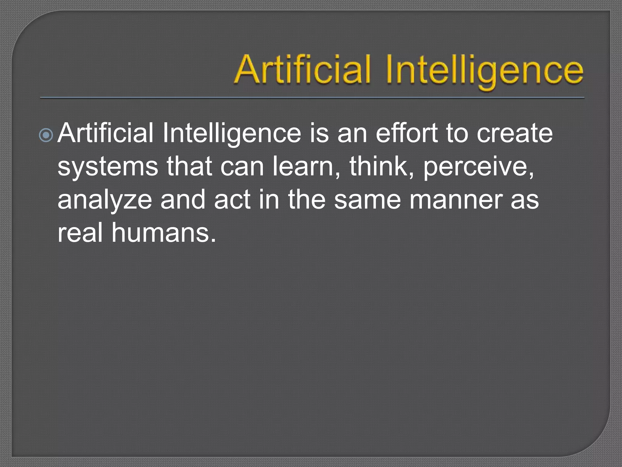 Introduction to artificial intelligence lecture 1 | PPT