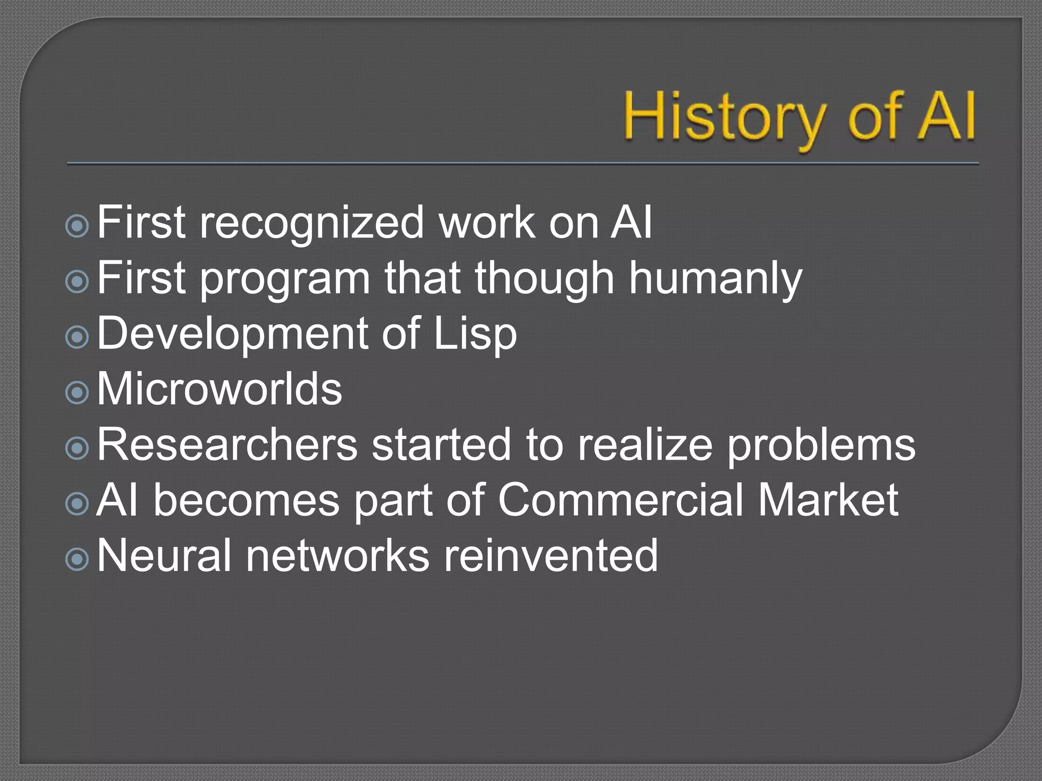 Introduction To Artificial Intelligence Lecture 1 Ppt