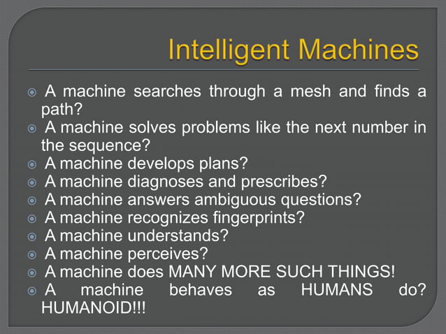 Introduction to artificial intelligence lecture 1 | PPT