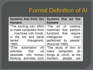 Introduction to artificial intelligence lecture 1 | PPT