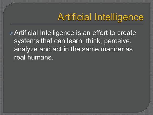 Introduction to artificial intelligence lecture 1 | PPT