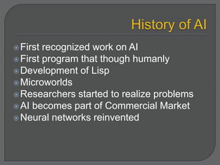 Introduction to artificial intelligence lecture 1 | PPT