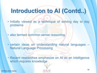 Introduction to Artificial Intelligence | PPTX
