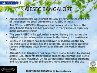 AIESEC in Bangalore | Introduction to AIESEC | PDF
