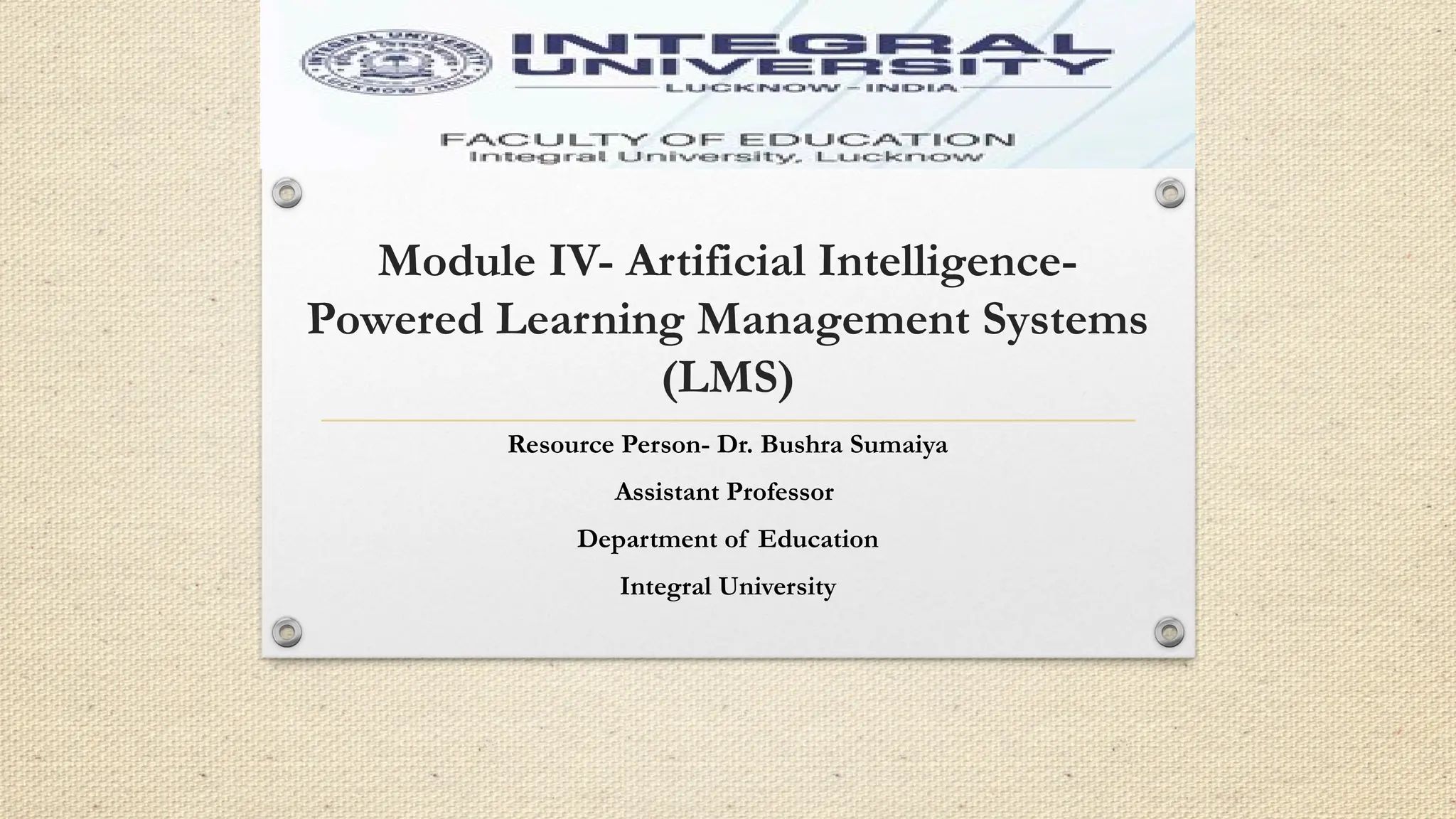Introduction to AI in Learning Management Systems (LMS) | PPT