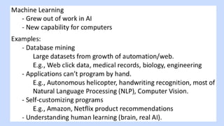 Introduction to Artificial Intelligence (AI) and Machine Learning (ML ...
