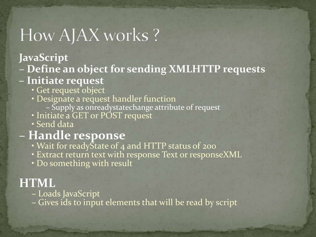 Introduction to ajax | PPTX