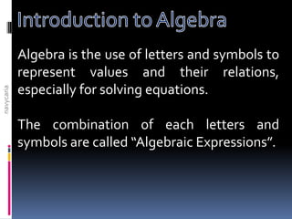 Introduction to algebra | PPSX