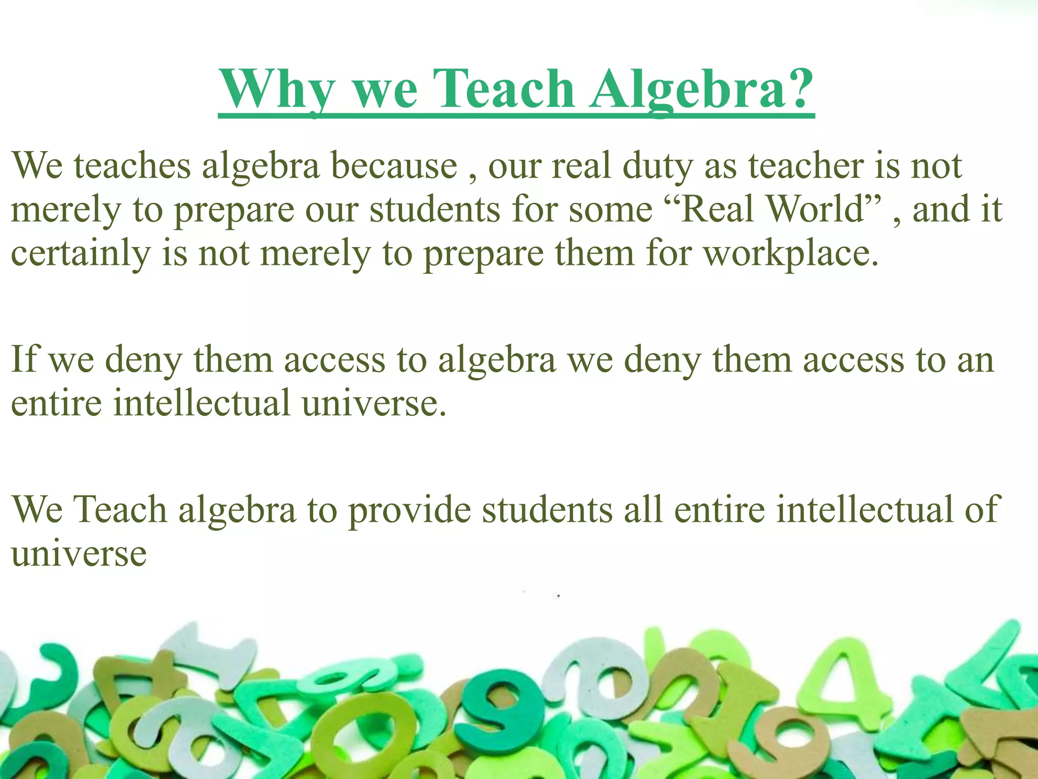 Introduction to algebra | PPTX