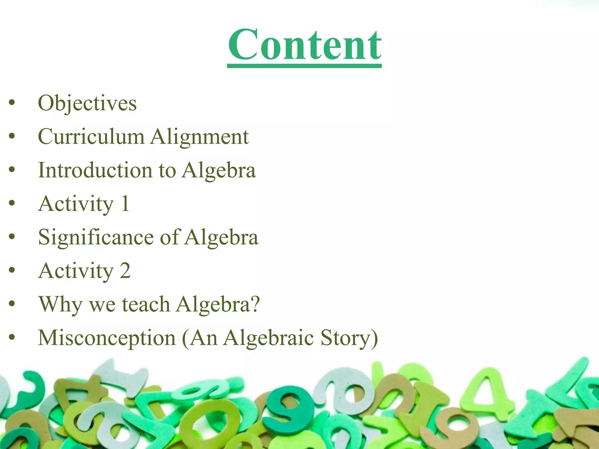 Introduction to algebra | PPTX