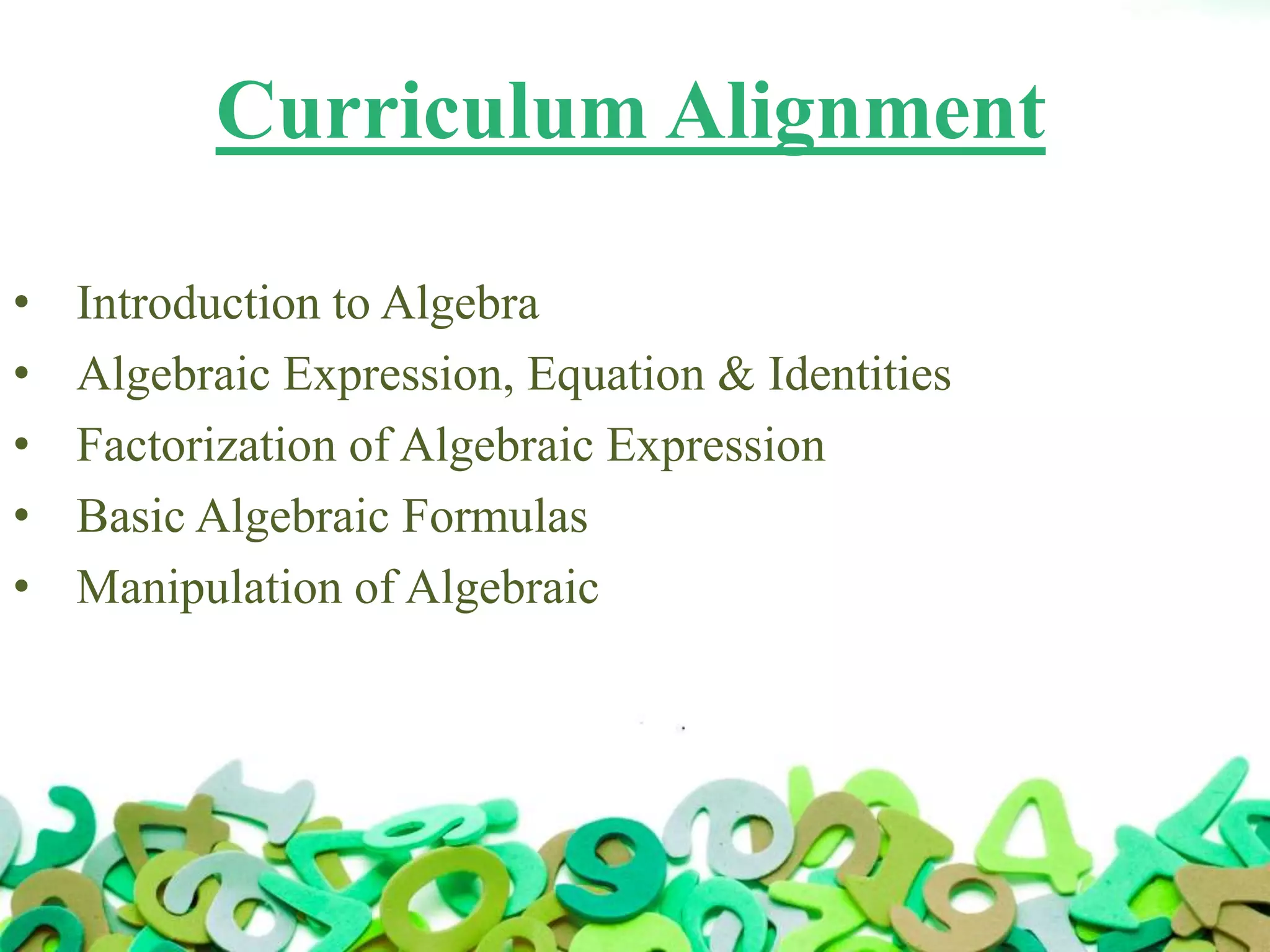 Introduction to algebra | PPTX