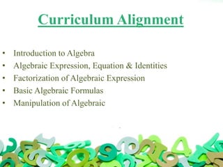 Introduction to algebra | PPTX