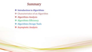 Introduction to algorithms | PPTX