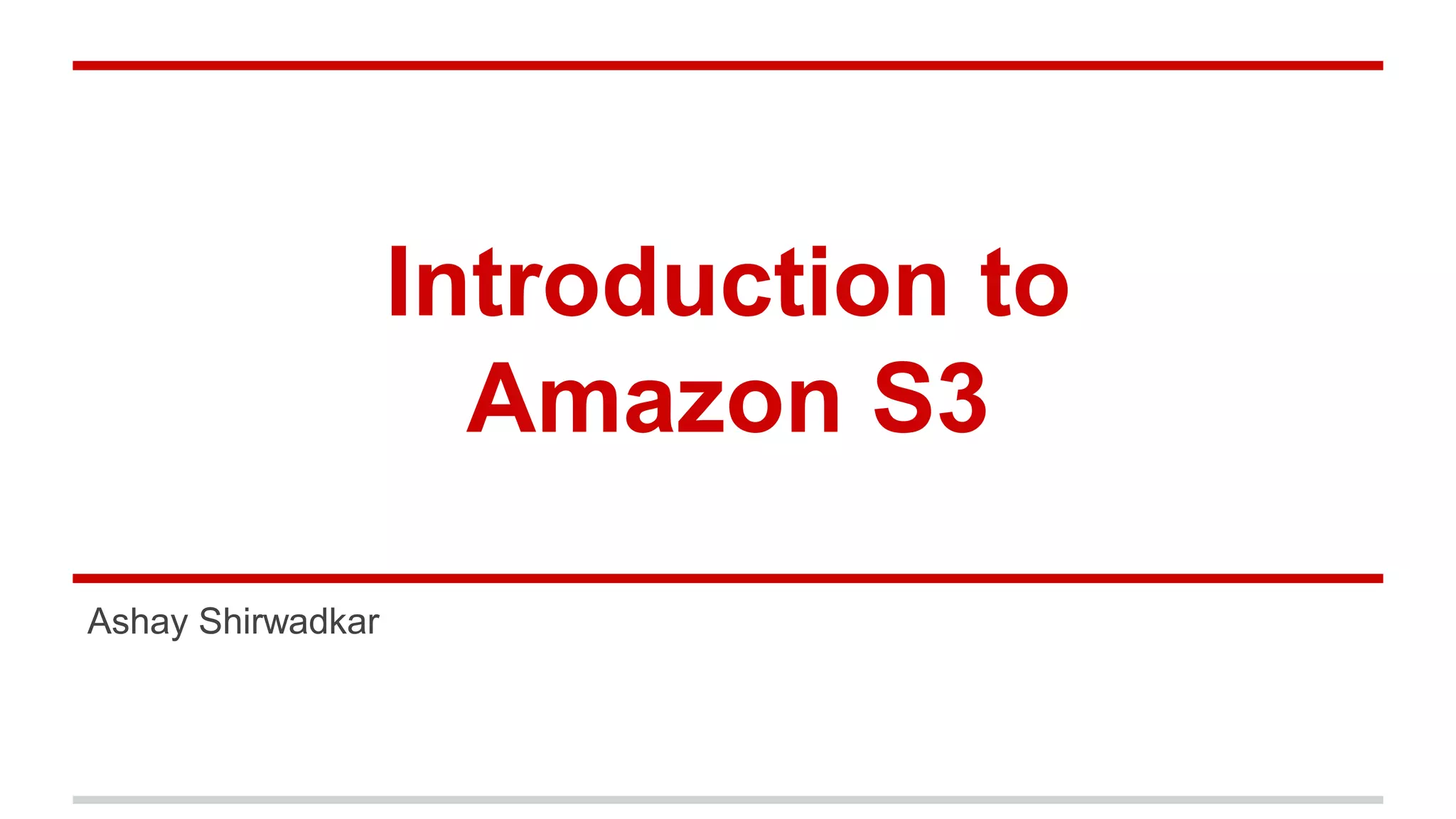 Introduction to Amazon S3 | PPTX